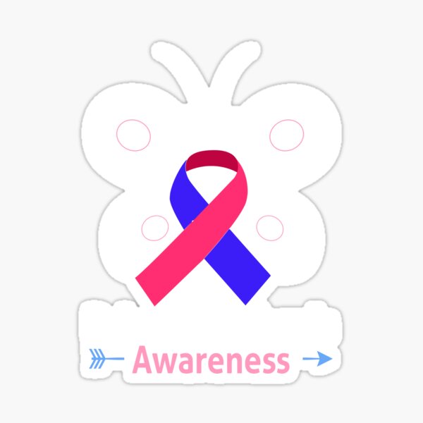 "Butterfly Fibrosis Ribbon Pulmonary Fibrosis Awareness" Sticker for ...
