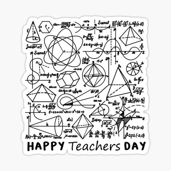 "Happy Teachers Day Math Edition" Sticker by Fanluzart | Redbubble