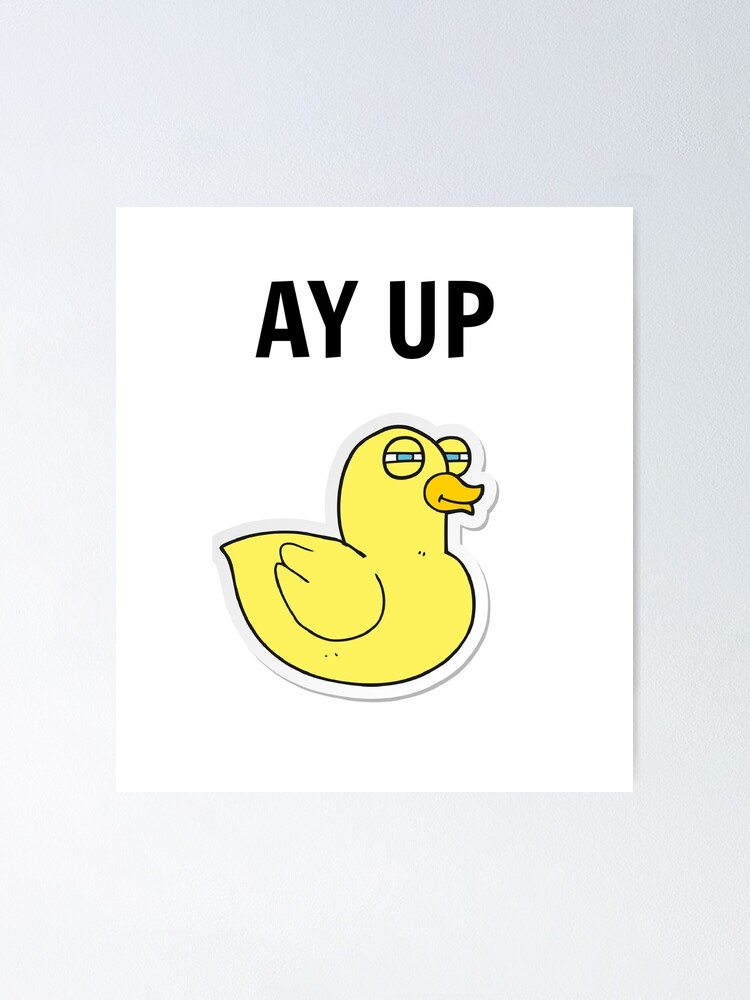Póster «AY UP DUCK, IDIOMA YORKSHIRE SLANG SALUDANDO AL PATO LINDO» de ...