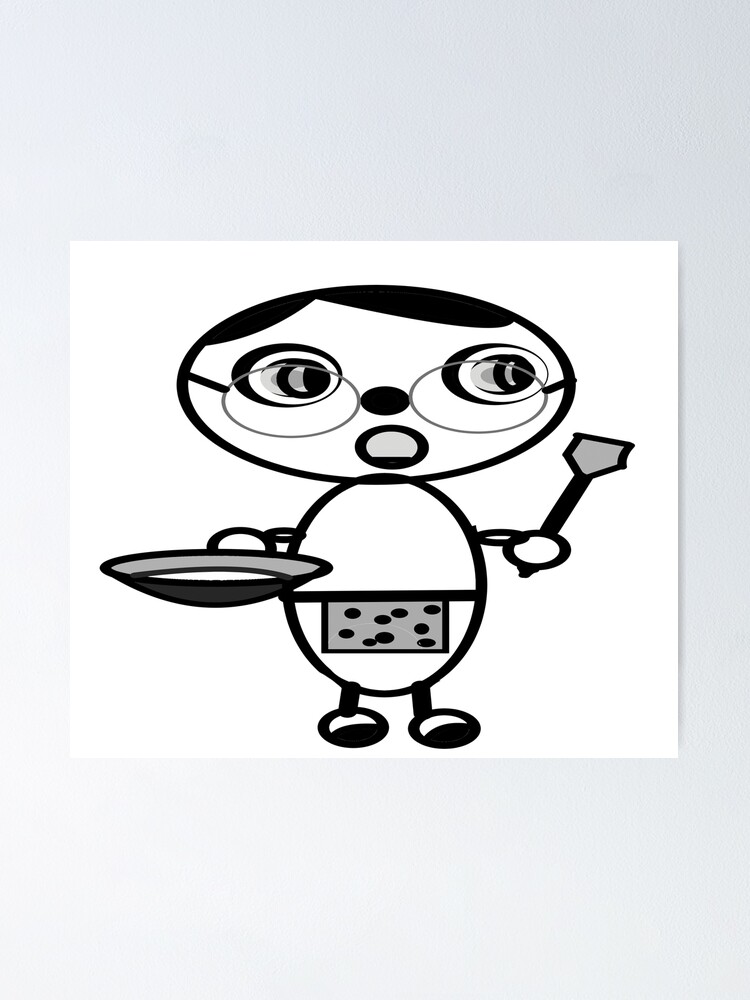 "Funny Cartoon chef Sticker" Poster by smallfirend | Redbubble