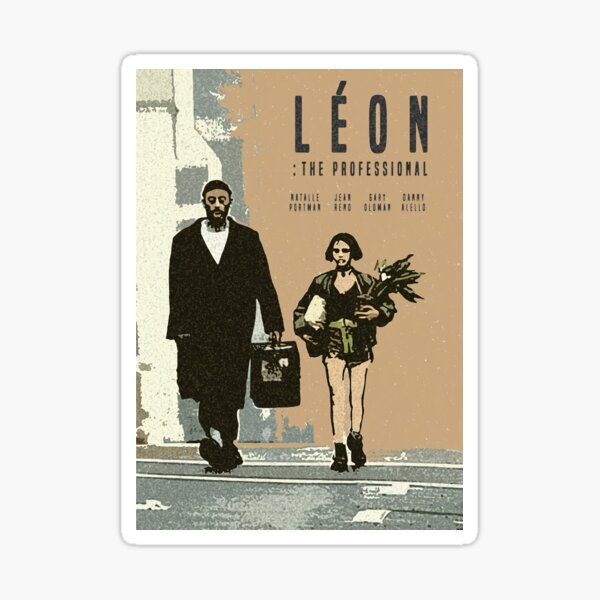 "Léon Retro movie Print - " Sticker for Sale by Jimmie V Divito | Redbubble