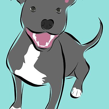 "Smiling Pitbull" Sticker for Sale by AlfredaMortimer | Redbubble