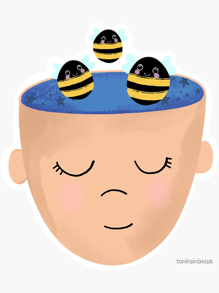 "Bees in my head ADHD neurodivergent sticker" Sticker for Sale by ...