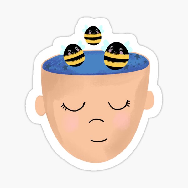 "Bees in my head ADHD neurodivergent sticker" Sticker for Sale by ...