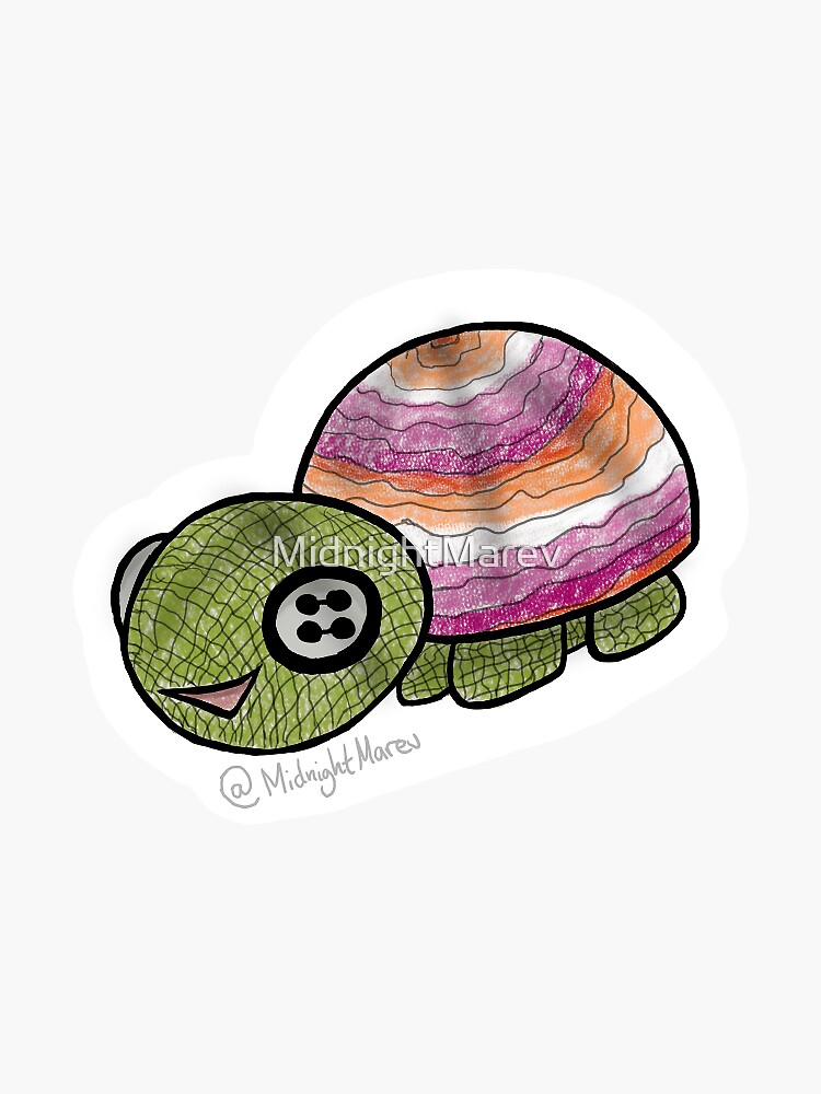 "Lesbian pride turtle (w/o background & shadow)" Sticker by ...
