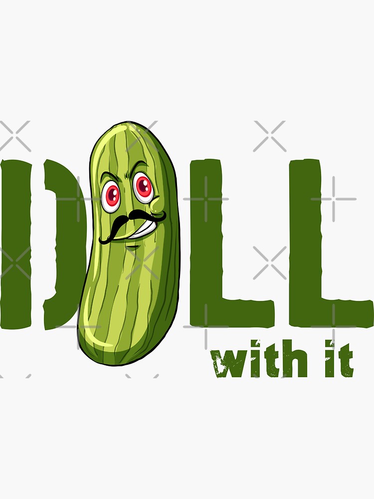"Dill with it Funny Pickle Comic" Sticker for Sale by EddieBalevo ...