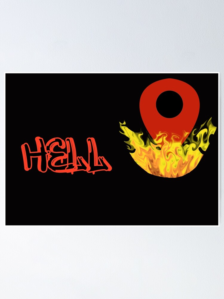 Poster « Vivre en enfer, drôle, vintage, démon, horreur, occulte ...