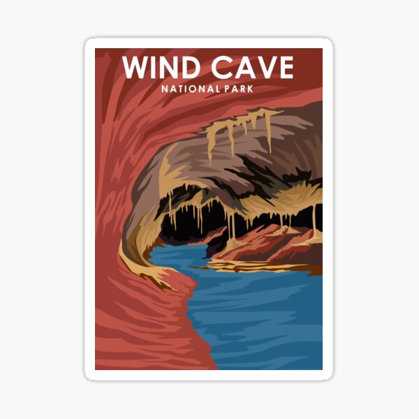 "Wind Cave National Park Travel Poster" Sticker for Sale by ...