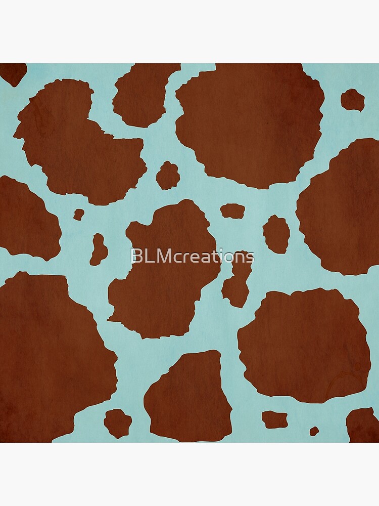 "Brown and blue cow print" Poster for Sale by BLMcreations | Redbubble