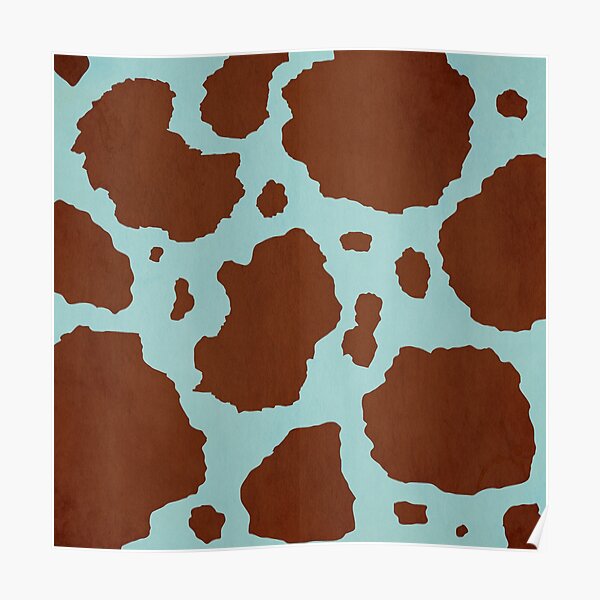 "Brown and blue cow print" Poster for Sale by BLMcreations | Redbubble