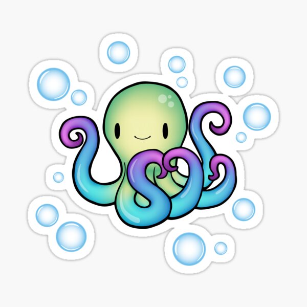 "Kawaii octopus "Octo"" Sticker for Sale by Sammyfim | Redbubble