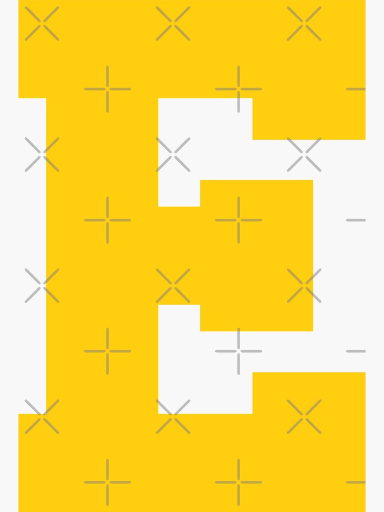 "Alphabet, Yellow E, Sports letter E" Sticker for Sale by TheCultStuff ...