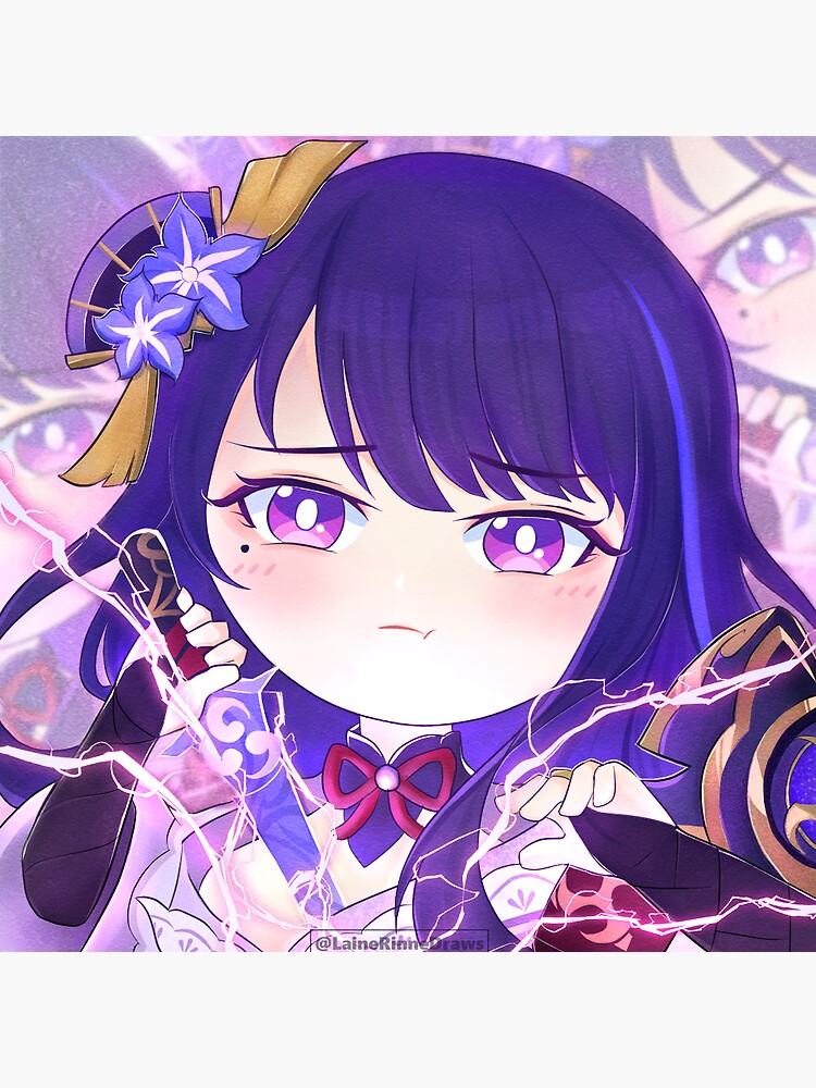 Sticker « Genshin Impact - Raiden Shogun / Baal / Ei - Icône Chibi ...