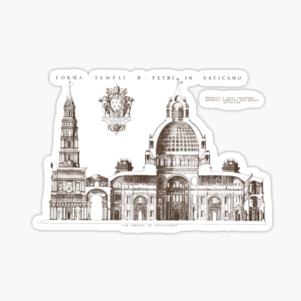 "St. Peters Basilica Illustration circa 1500s" Sticker for Sale by Apoc ...