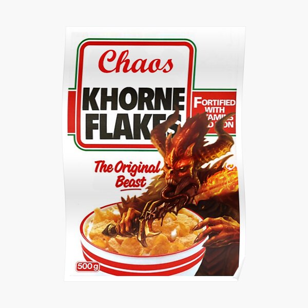 "CHAOS KHORNE FLAKES" Poster by yepanasara | Redbubble