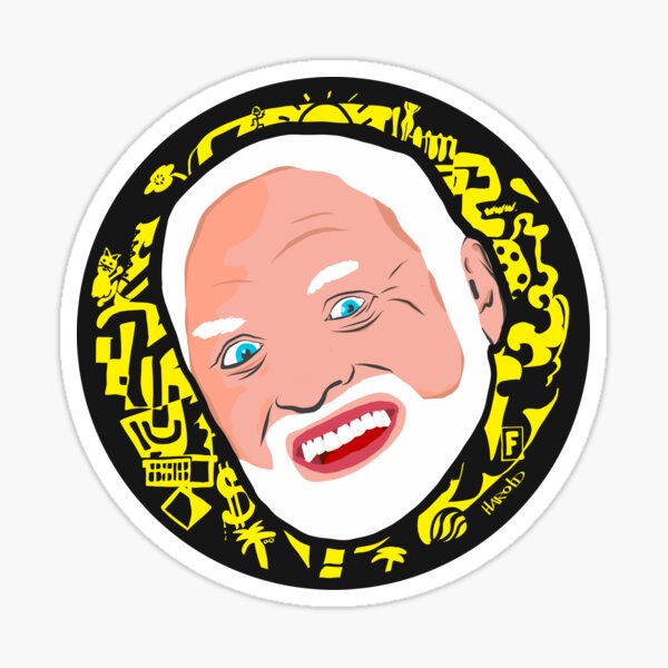 "Hide the pain Harold" Sticker for Sale by sdamsterdam | Redbubble