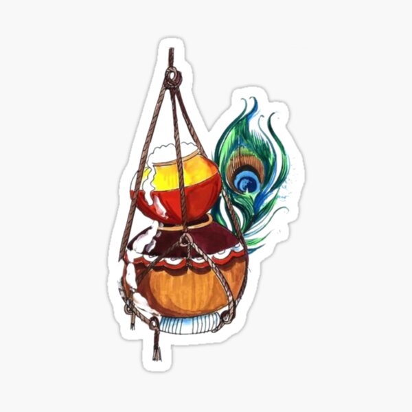 "happy Krishna janmashtami" Sticker for Sale by GlobalSpace | Redbubble