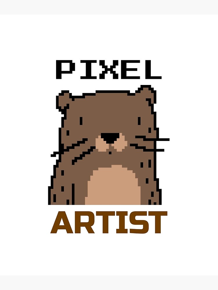 "River Otter Pixel Artist 8 bit digital 80's art" Poster for Sale by ...