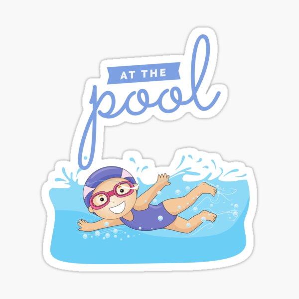 "swimming at the pool" Sticker for Sale by Noha-Alaa | Redbubble