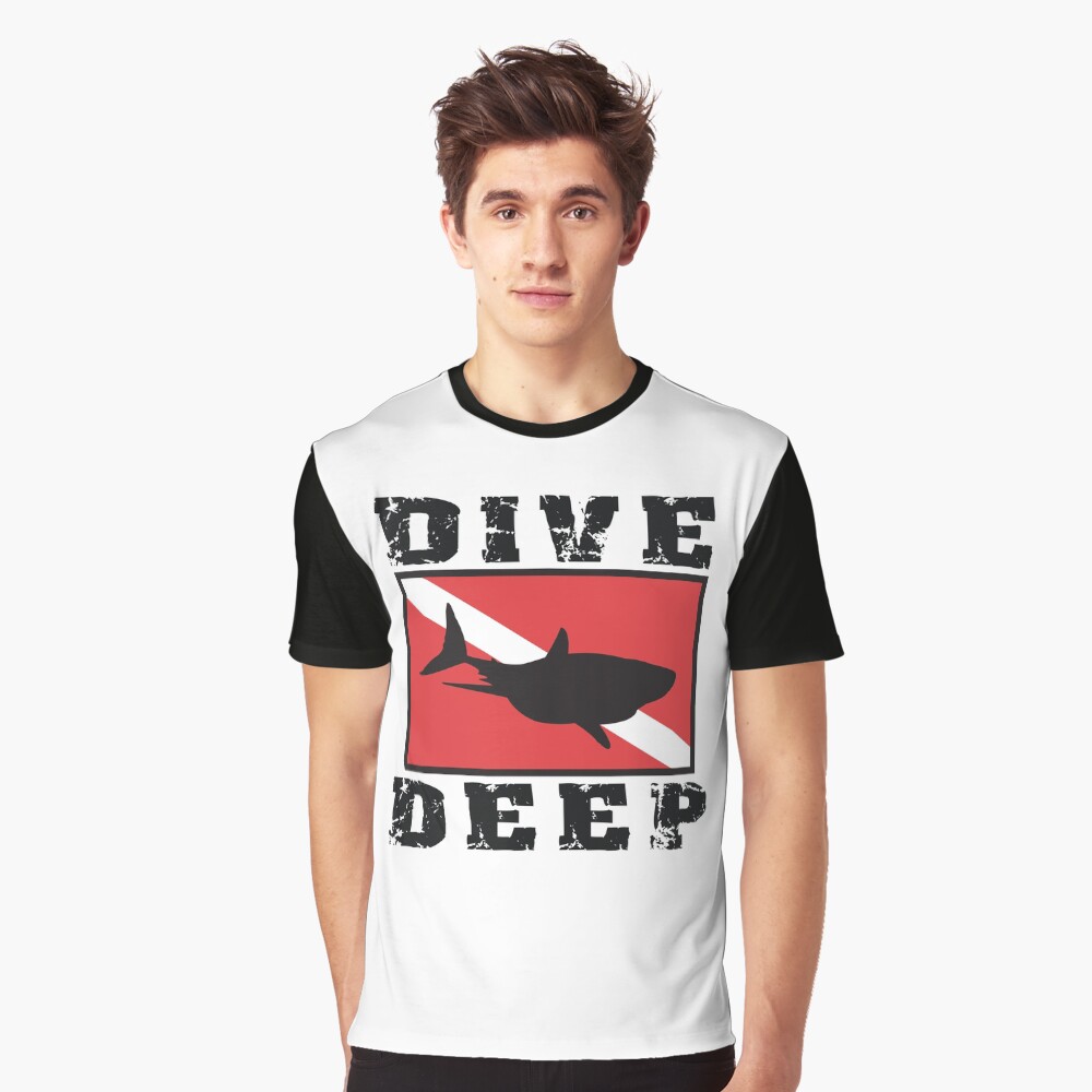 " Shark SCUBA Flag Dive Deep" Sticker for Sale by SportsT-Shirts ...