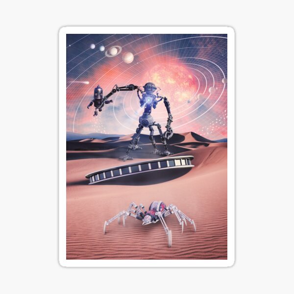 "Robot wars" Sticker for Sale by Tamarigraphics | Redbubble