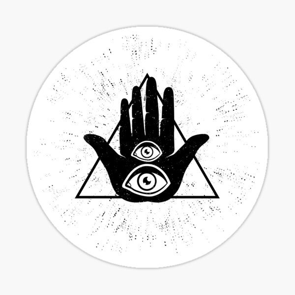 "Hand and two eyes" Sticker for Sale by SIR13 | Redbubble