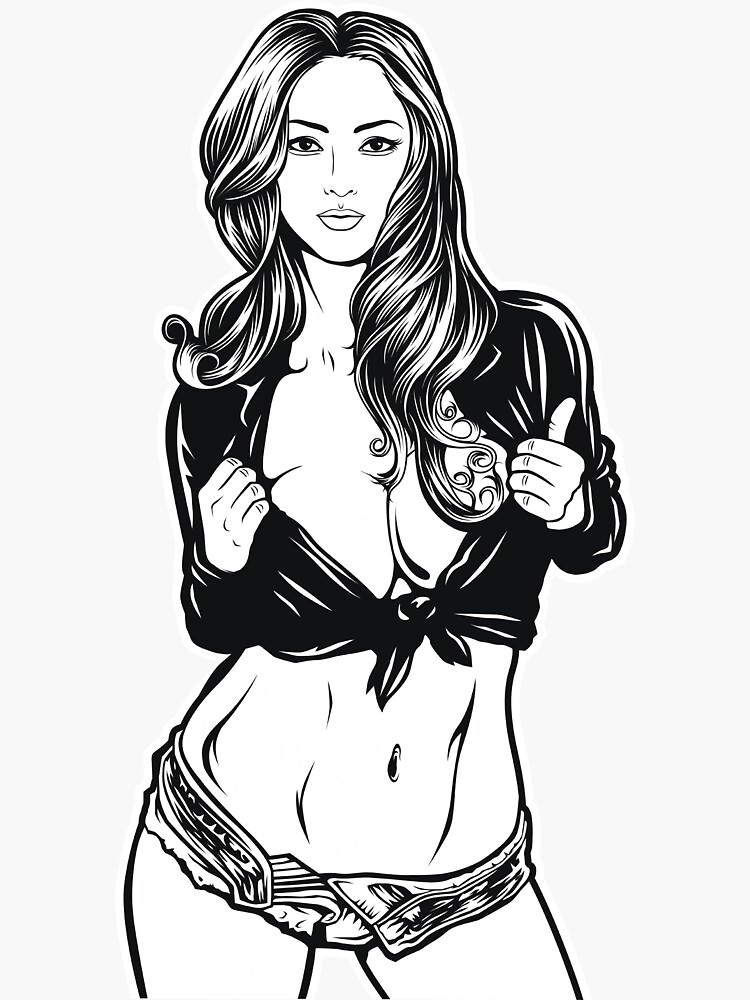 Sexy Girl WHITE Sticker for Sale by artorno Redbubble