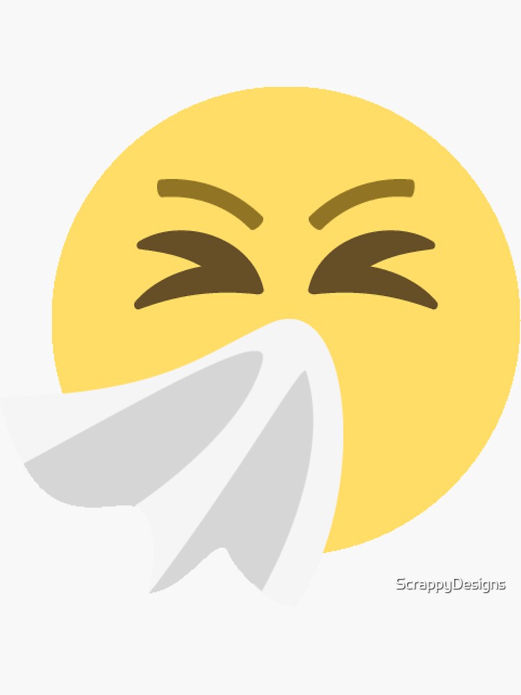 "Sneezing Emoji" Sticker for Sale by ScrappyDesigns | Redbubble