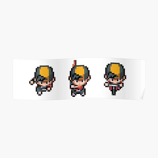 "HeartGold SoulSilver Ethan 3 Sprites" Poster for Sale by rachxt ...