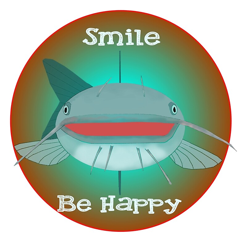 "Smiling Catfish" by fishfolkart | Redbubble