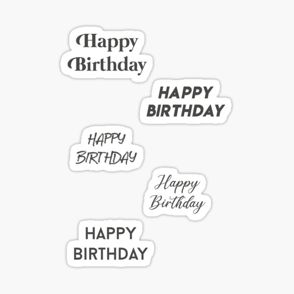 "Happy Birthday set of 5" Sticker for Sale by commedesigns | Redbubble