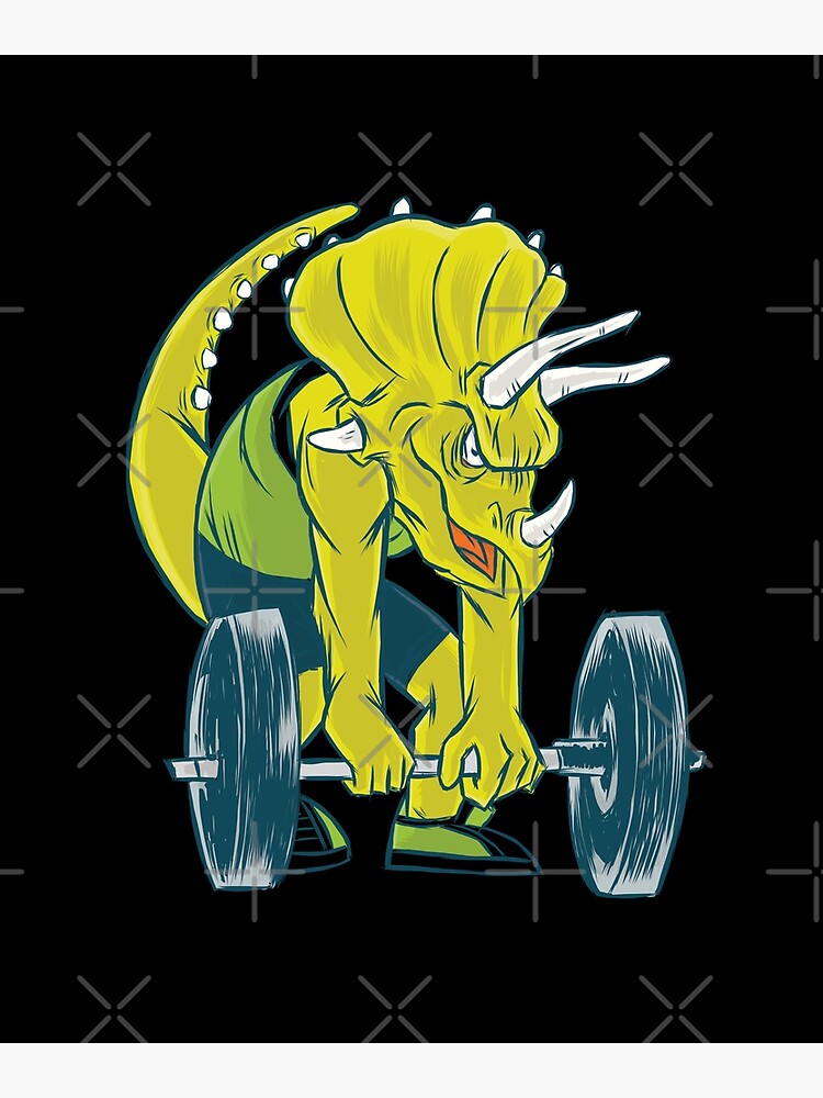 "Weightlifting Triceratops Dinosaur, Fitness Gym Body Builder Building ...