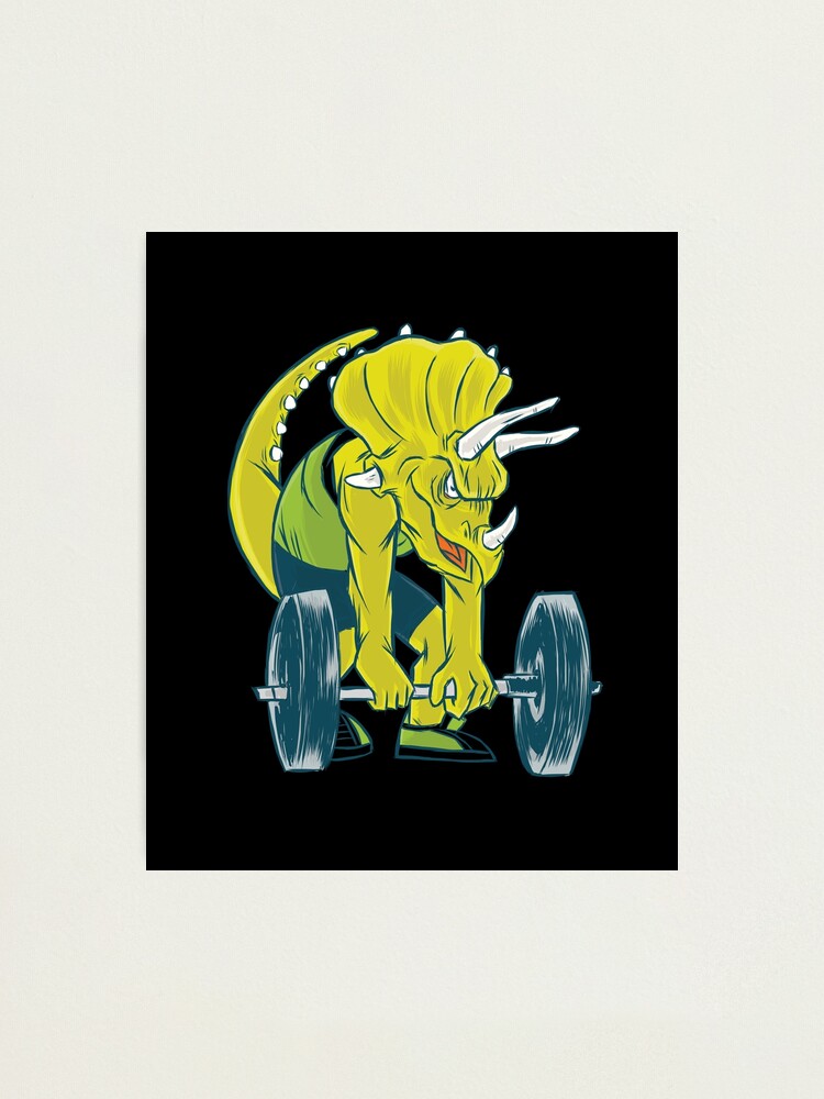 "Weightlifting Triceratops Dinosaur, Fitness Gym Body Builder Building ...