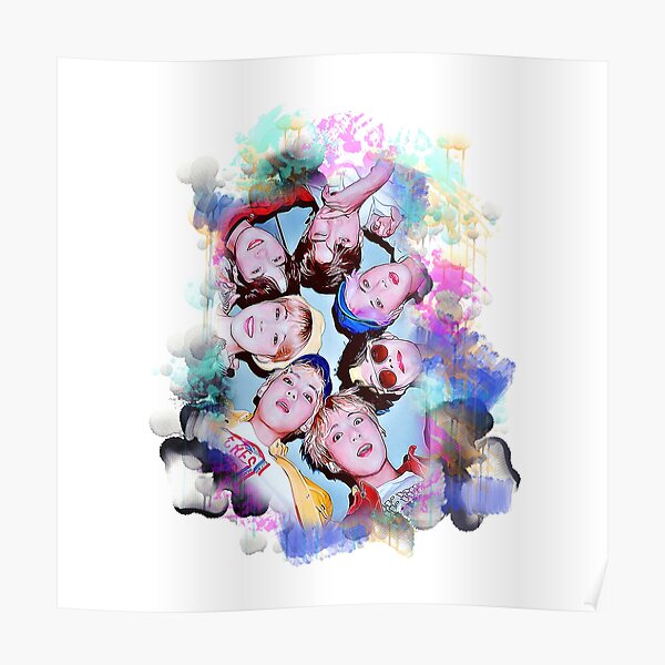 "BTS all members colorful art " Poster for Sale by Lajibolalaa | Redbubble