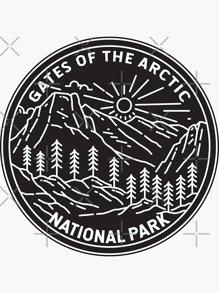 "Gates of the Arctic National Park Alaska Monoline" Sticker for Sale by ...