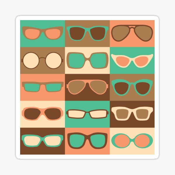 "Fashion Eyeglasses Pattern" Sticker for Sale by Lisann | Redbubble