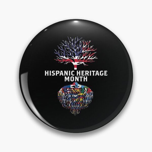 "Tree Roots US Flag Hispanic Heritage Month print" Pin for Sale by ...