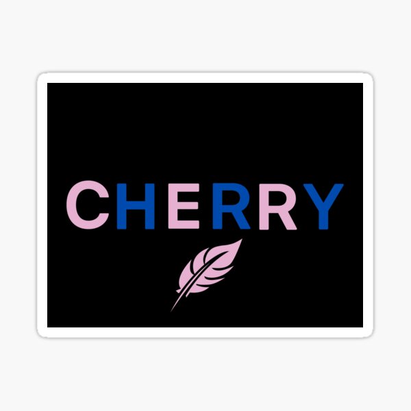 "Cherry Word Art" Sticker for Sale by purple-pigeon | Redbubble
