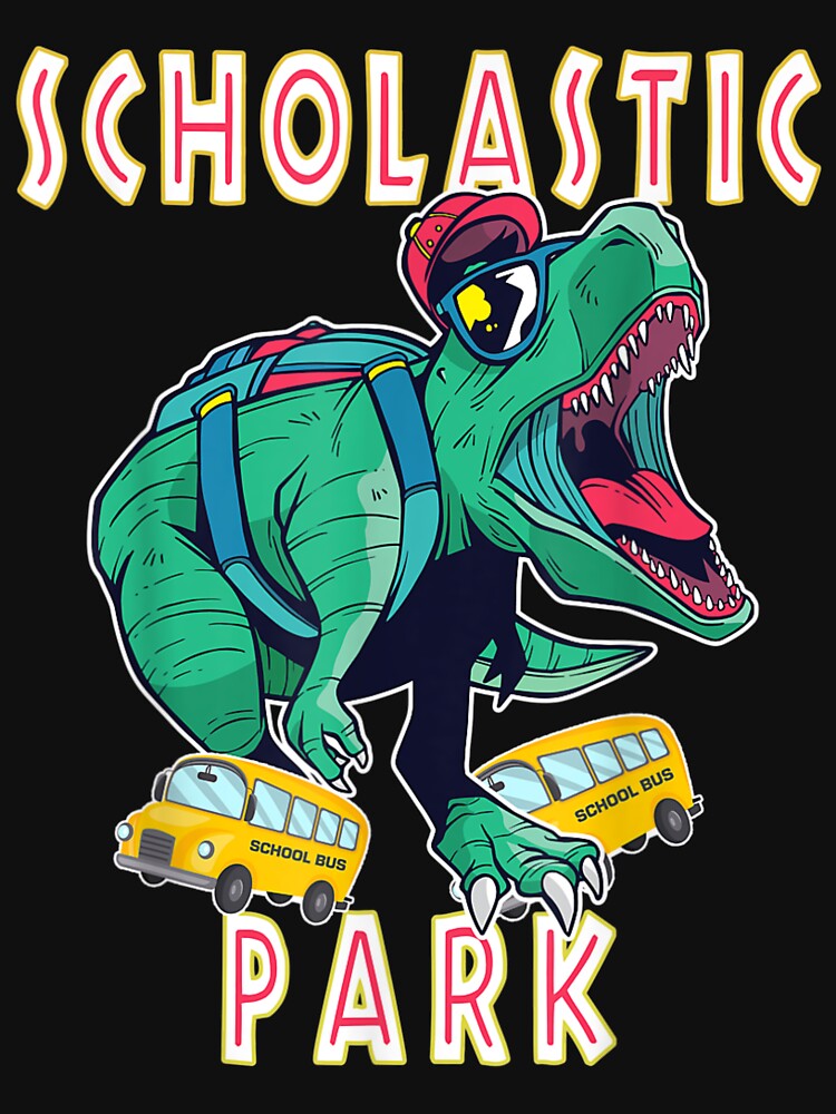 "T-Rex Park Crushing School Bus Back to School Funny Dinosaur " T-shirt ...