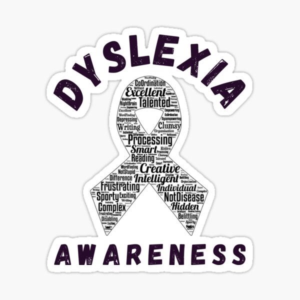 "World Dyslexia Awareness Day - Black" Sticker for Sale by EMRASDesigns ...