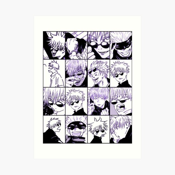 "Gojo Satoru manga collage - color version" Art Print by Angellinx3 ...