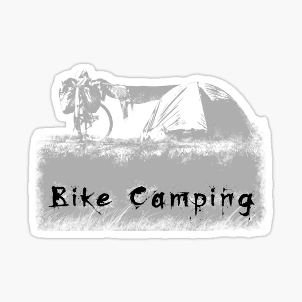 "BIKE CAMPING (gray color)" Sticker for Sale by Yongtoon | Redbubble