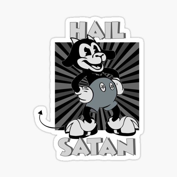 "Hail Satan Vintage Cartoon" Sticker for Sale by cykore69 | Redbubble