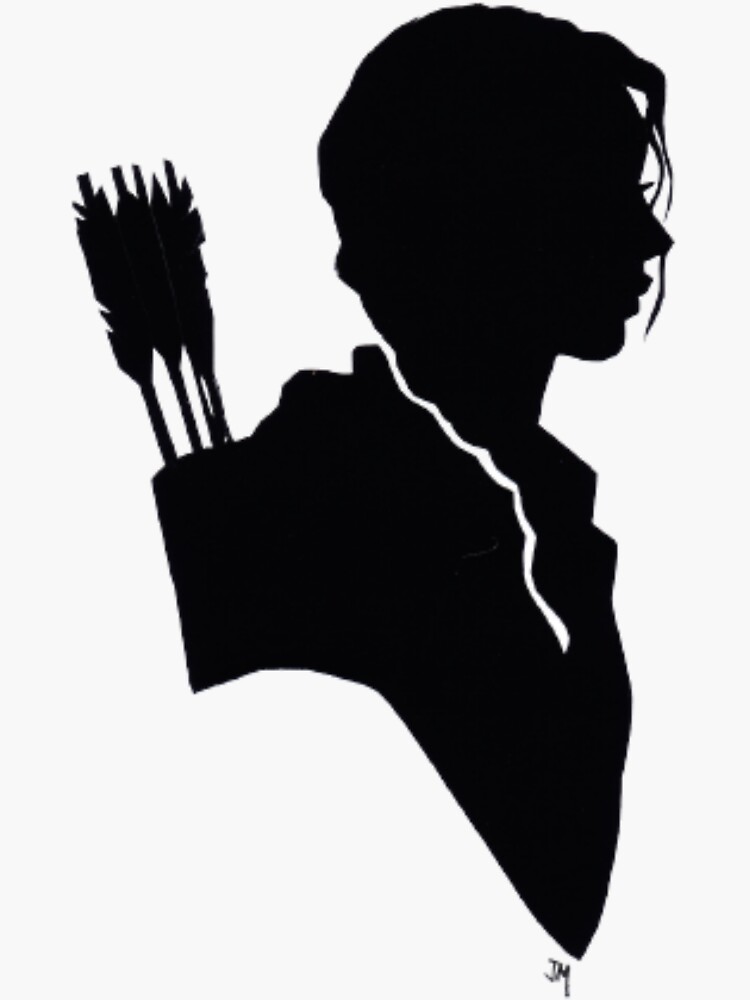 "Katniss silhouette" Sticker for Sale by Thesecreations | Redbubble