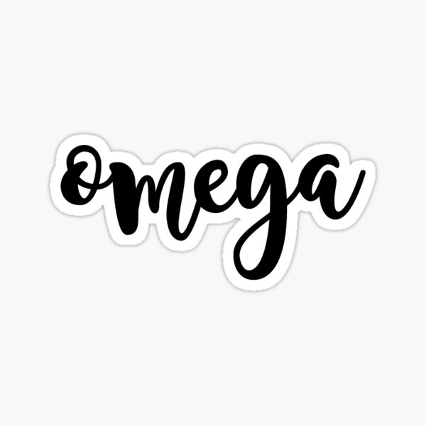 "omega" Sticker by hannahcbettis | Redbubble
