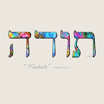 "Hebrew "Toda" Thank You 20M" Poster for Sale by mandalafractal | Redbubble