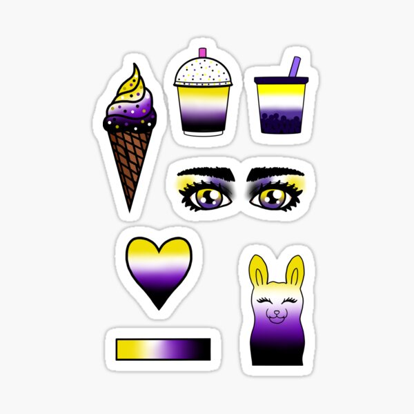 "Non-Binary Pride Sticker Pack" Sticker for Sale by PridePoint | Redbubble