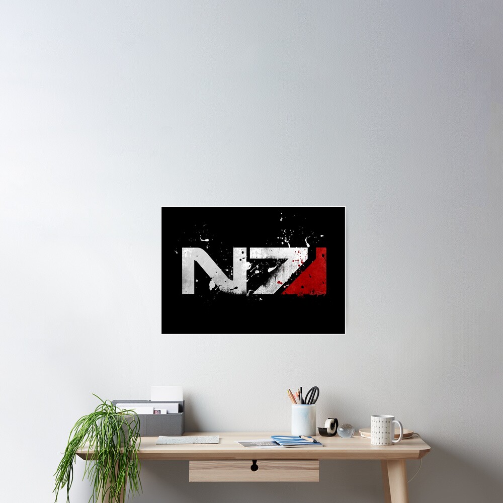 "Mass Effect Distressed N7" Poster by ArcaneFeathers | Redbubble
