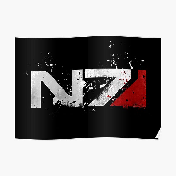 "Mass Effect Distressed N7" Poster by ArcaneFeathers | Redbubble