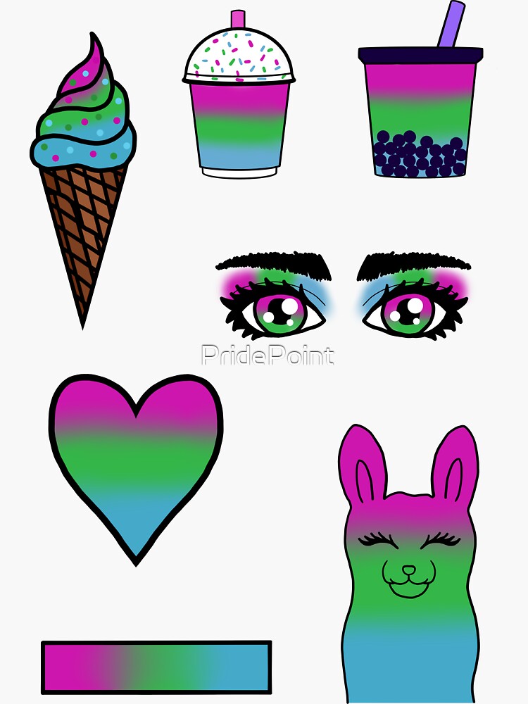 Polysexual Pride Sticker Pack Sticker For Sale By Pridepoint Redbubble